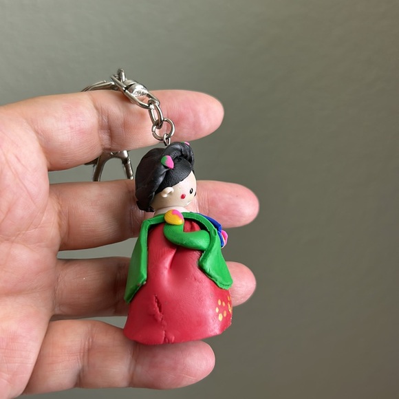 Hand Crafted | Accessories | Nwotclay Korean Girl In Hanbok Keychain ...